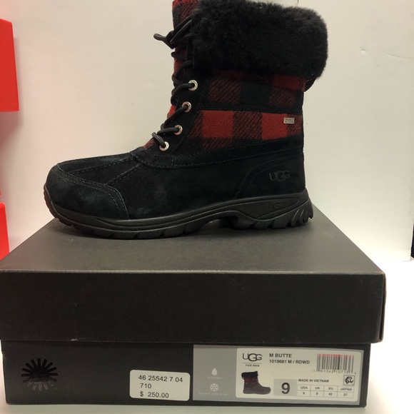 UGG | Shoes | New Ugg Butte Redwood Boots Black Red Plaid | Poshmark